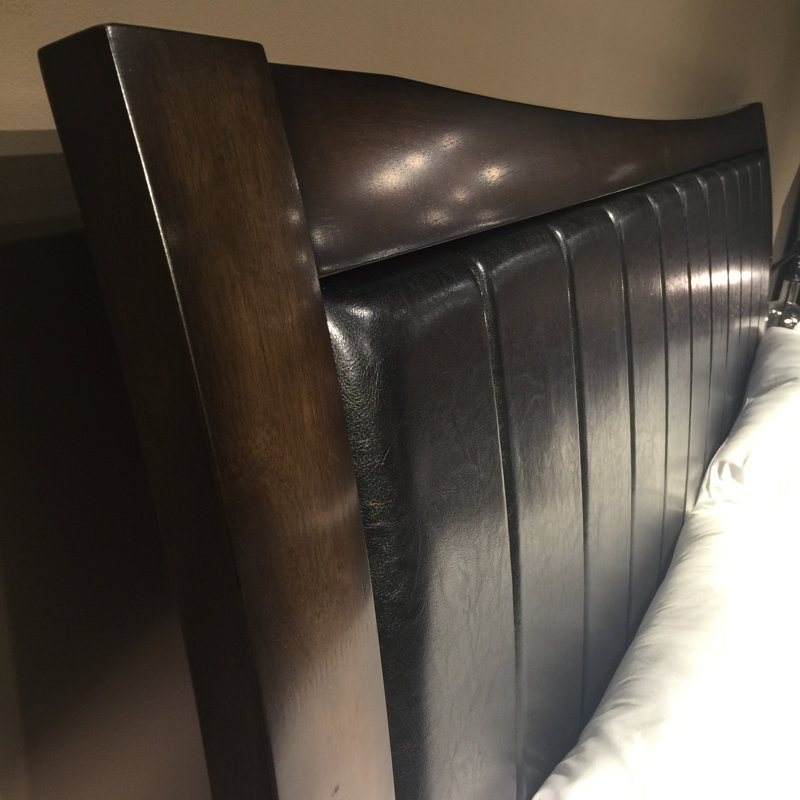 North Adams Vegan Leather Sleigh Storage Bed King
